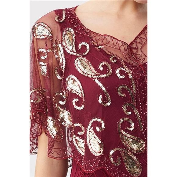 Accessories | 192s Shawl Wraps Sequin Beaded Evening Winered | Poshmark